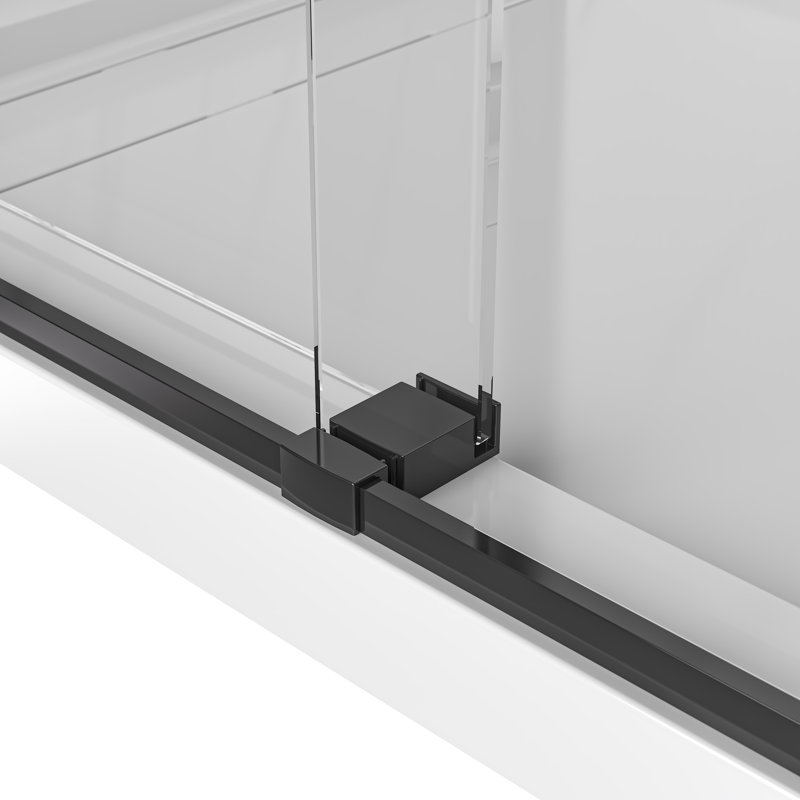 Dreamwerks Bristol 48" W x 32" D x 79.2" H Framed Rectangular Reversible Shower Kit in Black ...